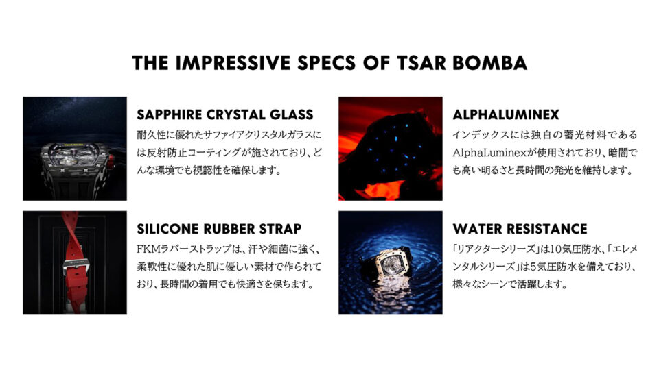 TSAR BOMBA ELEMENTAL SERIES オートマティック腕時計 TB8208CF-35 カーボンベゼル ホワイト ...